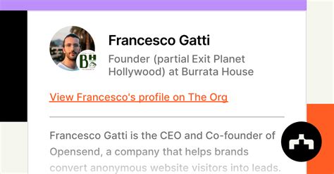 Francesco Gatti Founder Partial Exit Planet Hollywood At Burrata House The Org
