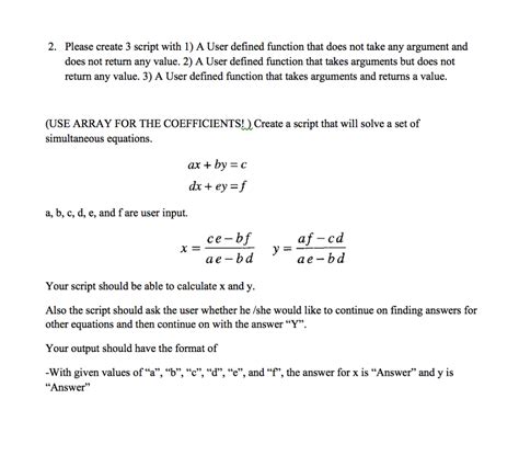 Solved 2 Please Create 3 Script With 1 A User Defined