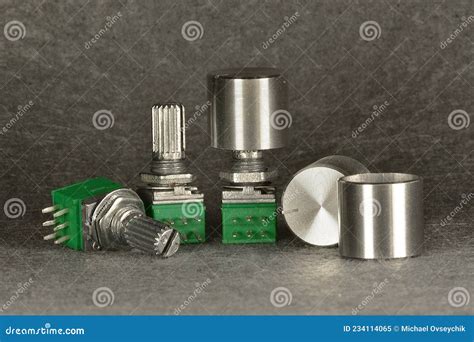 Variable Resistors Potentiometers With Knobs Stock Image Image Of Hardware Drive 234114065