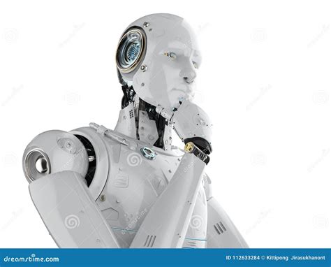 Humanoid Robot Thinking Stock Illustration Illustration Of Rendering
