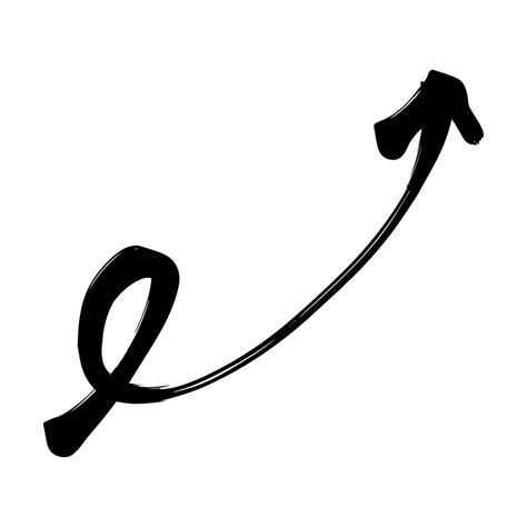 Elegant Black Brushstroke Arrow With A Looping Base And Upward