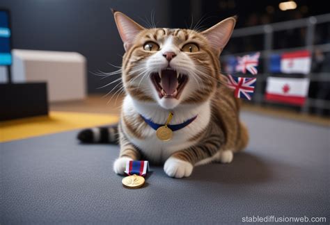 Cat S Olympic Gold Medal Victory Stable Diffusion Online