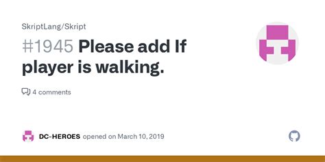 Please Add If Player Is Walking Issue 1945 SkriptLang Skript GitHub