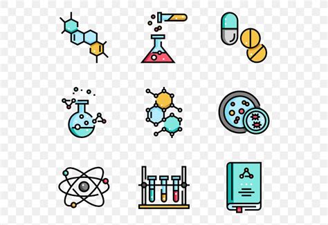 Chemistry Symbols Icon Set Science Subject Doodle Design Clip Art Library