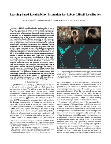 PDF Learning Based Localizability Estimation For Robust LiDAR
