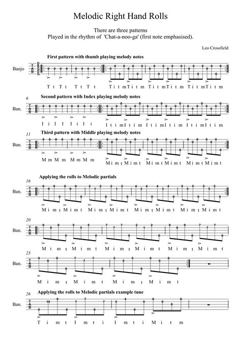 Melodic 5 String Banjo Roll Patterns Pdf