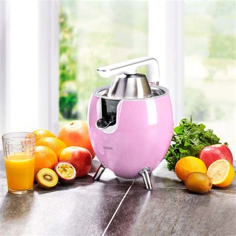 PRESSE AGRUME ELECTRIQUE DESIGN AVEC BRAS ARTICULÉ EN ALUMINIUM PRESSPOD ROSE DE KITCHENCOOK