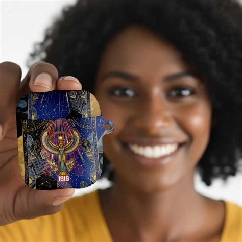 Isis Ankh Symbol Airpods Case With Celestial Wings In Ancient Egyptian
