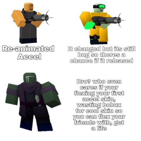 Stereotypes Of Accelerator Skins R Tds Roblox