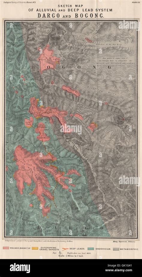 Dargo Bogong Alluvial Deep Lead System Victoria Australia Mining 1909 Map Stock Photo Alamy