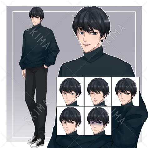 黒髪の男性【表情8種】 Skima（スキマ）