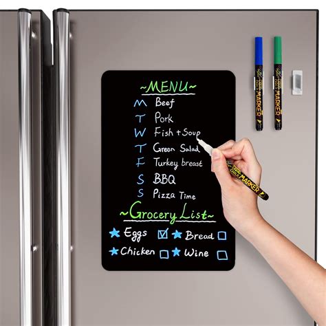 Buy CUHIOY Magnetic Dry Erase Black Board Sheet For Fridge 12x8