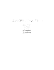 QUANTIFICATION OF PROTEIN IN COMMERCIALLY AVAILABLE PRODUCTS 1 Docx