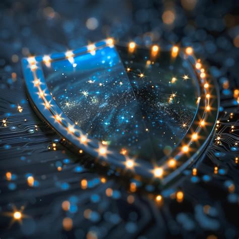 Digital Shield With Glowing Data Streams Symbolizing Cybersecurity