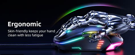 Amazon Com Wired PC Gaming Mouse High Precision Sensor RGB Backlit Adjustable DPI 7 Buttons