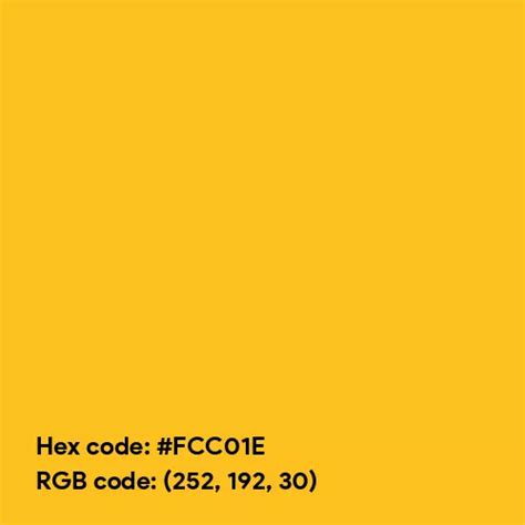 Lightning Yellow Color Hex Code Is Fcc01e Lightning Yellow Color Hex Code Is Fcc01e