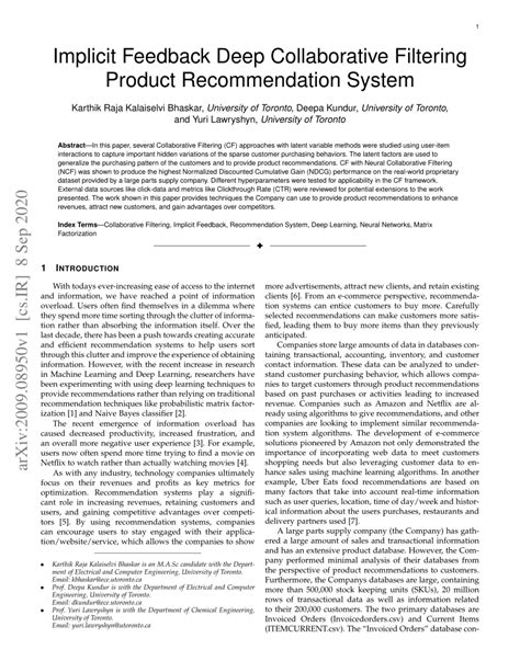 Pdf Implicit Feedback Deep Collaborative Filtering Product