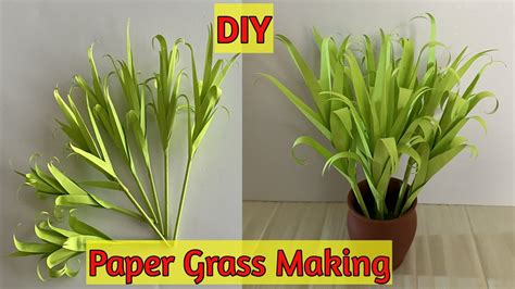 How To Make Paper Grasspaper Grassdiy Paper Grasspaper Craftmaking