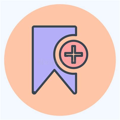 Icon Add Bookmark Suitable For User Interface Symbol Color Mate Style