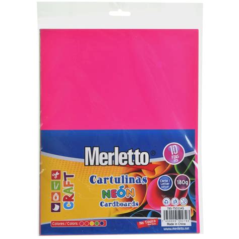 CARTULINA NEON 180G 10PZ Metric Panama