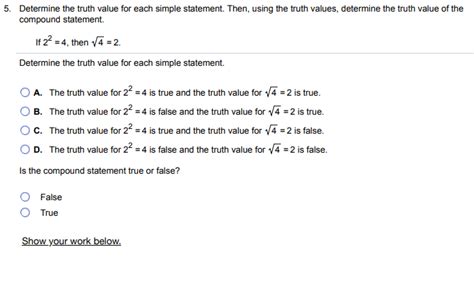 Solved Determine The Truth Value For Each Simple Chegg