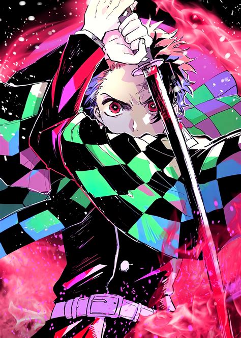 39 Demon Slayer Tanjiro Nezuko Metal Poster In 2020