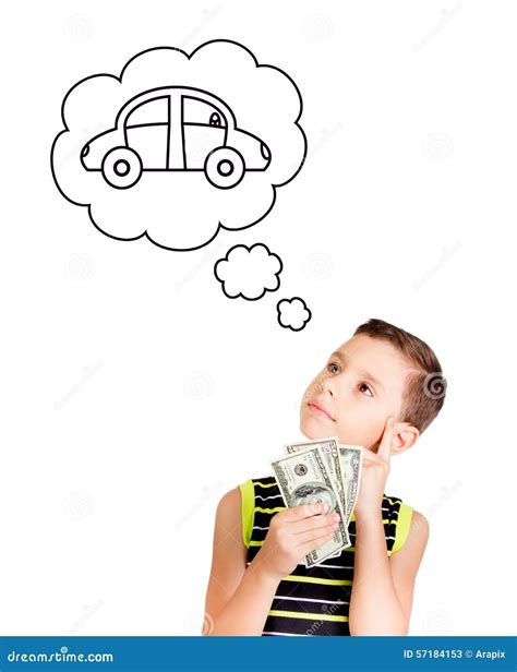 Muchacho Joven Que Mira Para Arriba Y Que Piensa Para Comprar Un Coche