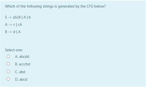 solved which of the following strings is generated by the