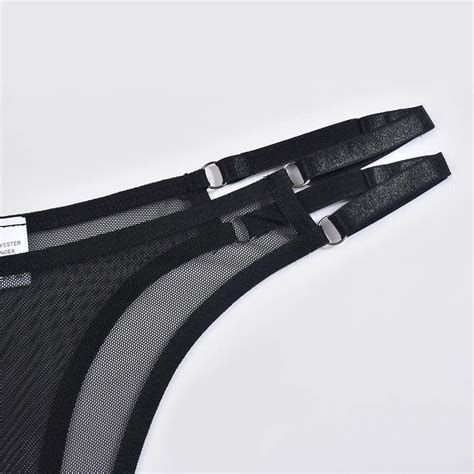 Erotic See Through Panties Straps Leg Ring Collar Sexy Lingerie Women
