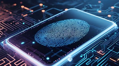 Futuristic Fingerprint Interface With Binary Patterns And Glowing