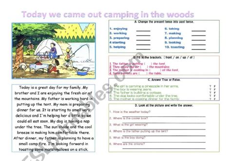 Esl Worksheets Present Continuous Reading Comprehension Reading Comprehension Worksheets