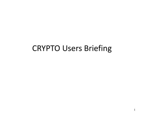Comsec Crypto Users Briefing Security Overview