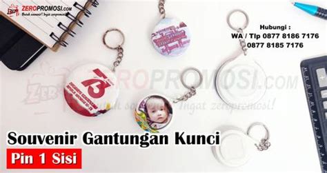 Jual Sedia Souvenir Pin Gantungan Kunci 1 Muka Custom Logo