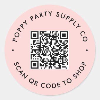 Custom QR Code Shop Sticker Zazzle