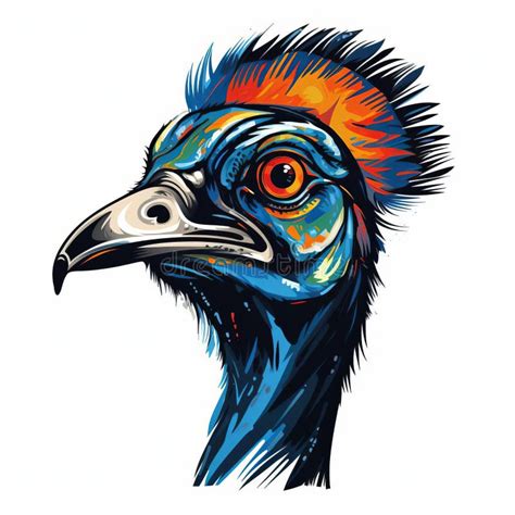 Cassowary Outline Svg Cutout Shape Clip Art Design Elements Stock