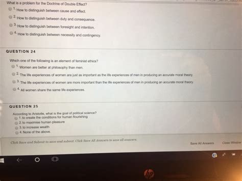 Solved What Is A Problem For The Doctrine Of Double Effect