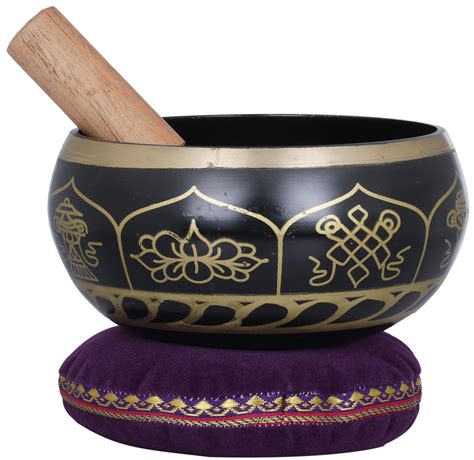 Tibetan Buddhist Ashtamangala Singing Bowl Exotic India Art