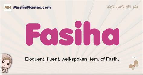Fasiha Meaning Arabic Muslim Name Fasiha Meaning