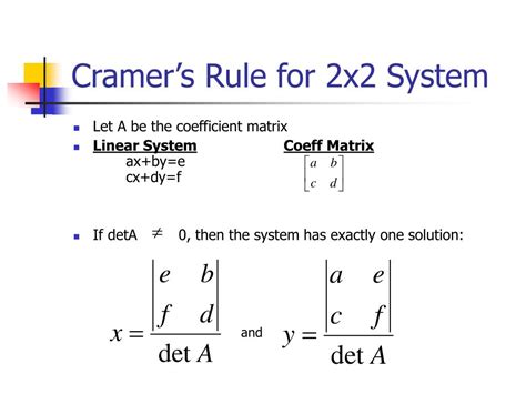 ppt cramer s rule powerpoint presentation id 242422