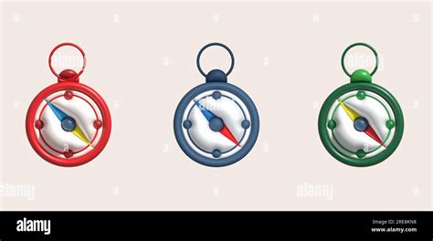 3d Illustration Compass Tool Navigation Device Compass Object For