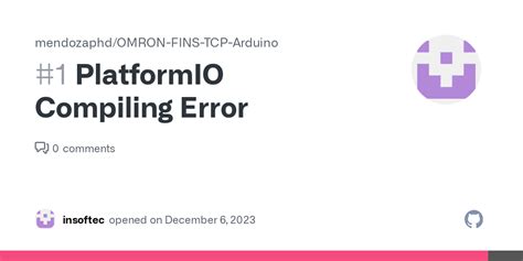 PlatformIO Compiling Error Issue 1 Mendozaphd OMRON FINS TCP