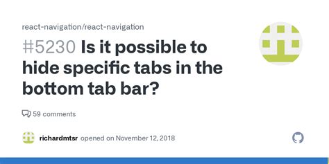 Is It Possible To Hide Specific Tabs In The Bottom Tab Bar · Issue 5230 · React Navigation