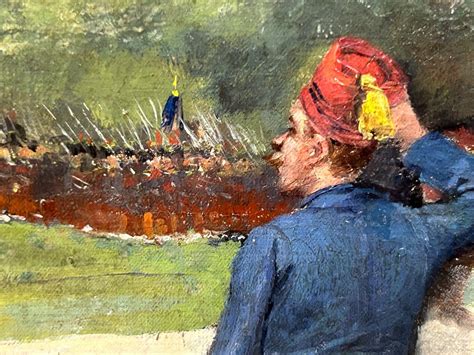Proantic Albert Bligny 1849 1908 Le Défilé Militaire Huile Sur
