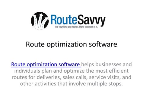 Ppt Route Optimization Software Powerpoint Presentation Free