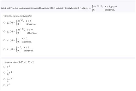 Let X And Y Be Two Continuous Random Variables With Joint Pdf Probabili