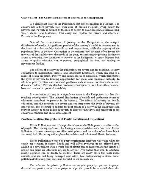 Cause Effect Problem Solution Persuasion Exemplification Clarification And Compare Contrast