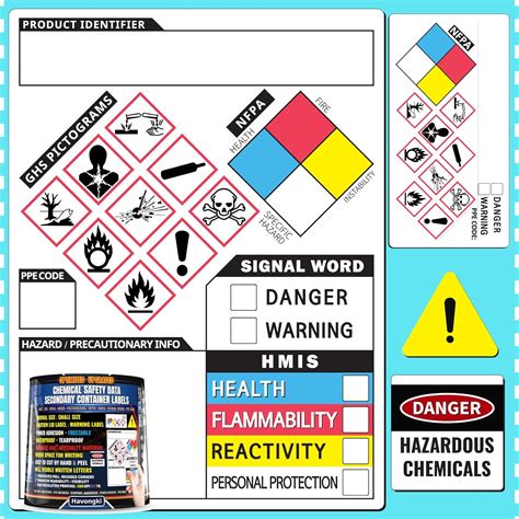 Buy Upgraded Ghs Labels 3x4 Roll Of 250 Hazardous Chemical Safety