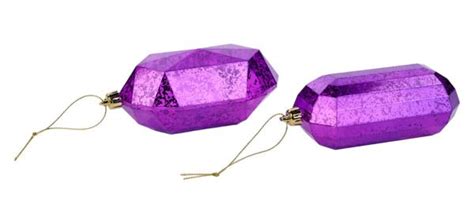 5 25 Antique Look Gem Ornament Purple Set Of Two Xj551423 The