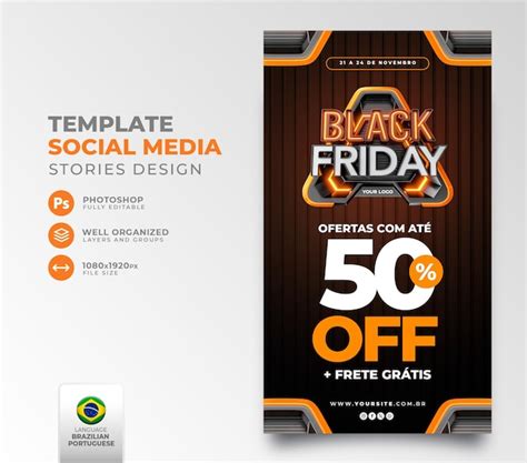 Postar Sexta Feira Negra Nas Redes Sociais Em Renderização 3d Em