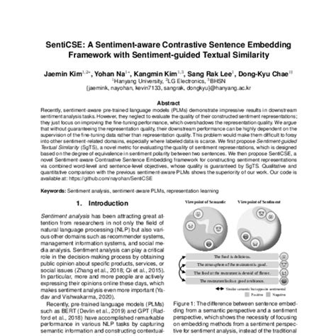 Senticse A Sentiment Aware Contrastive Sentence Embedding Framework With Sentiment Guided